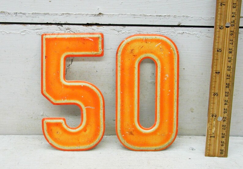 Vintage Metal Number 50 Number Fifty Sign 5 1/2 Large - Etsy