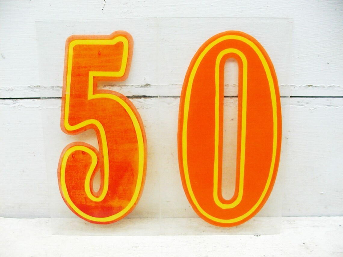 Vintage Number 50 Number Fifty Sign 7 3/4 Large Lexan - Etsy
