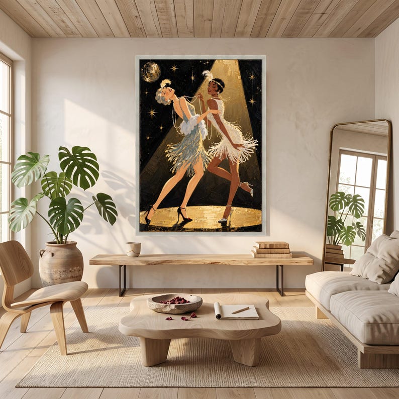 Roaring Twenties Flapper Dancers Canvas Art, Jazz Age Party Scene Wall ...