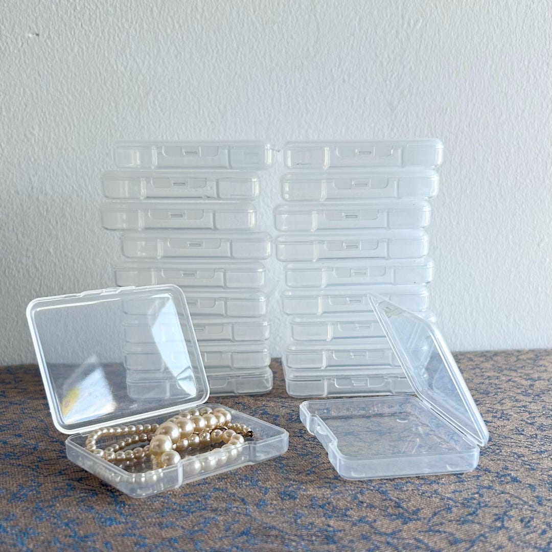 10 X Preused Rectangular Small Container Boxes for Beads / Charms ...