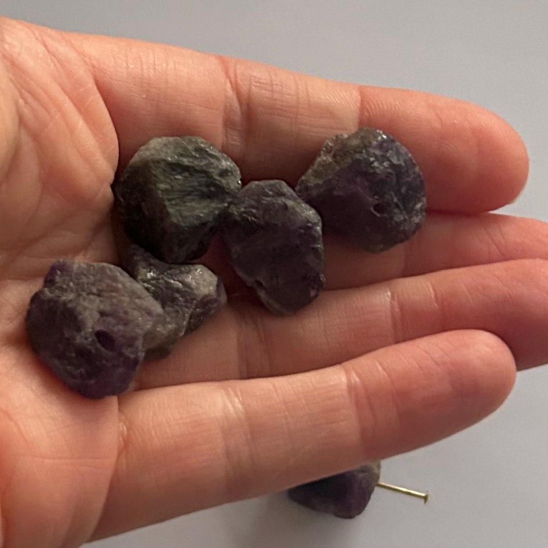 10 X Amethyst Stone Nugget Beads - Natural Irregular Shapes - Purple ...