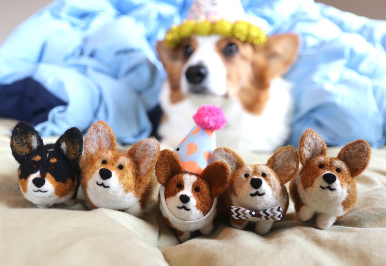 Needle Felted Corgi Stubbin Custom Cute Pet Portraits with | Etsy