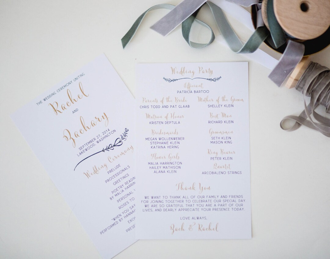 Wedding Ceremony Program Cards - 100 - Etsy