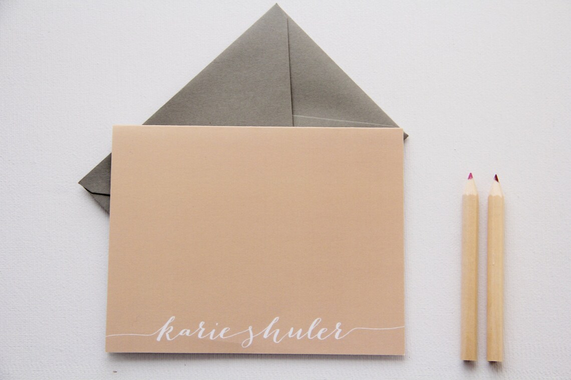 100 Custom Stationery Flat Note Cards - Etsy