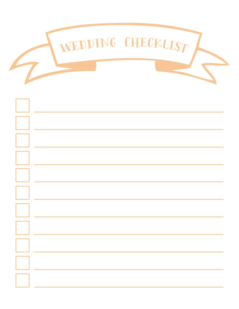 Wedding Checklist Note Pads - Etsy