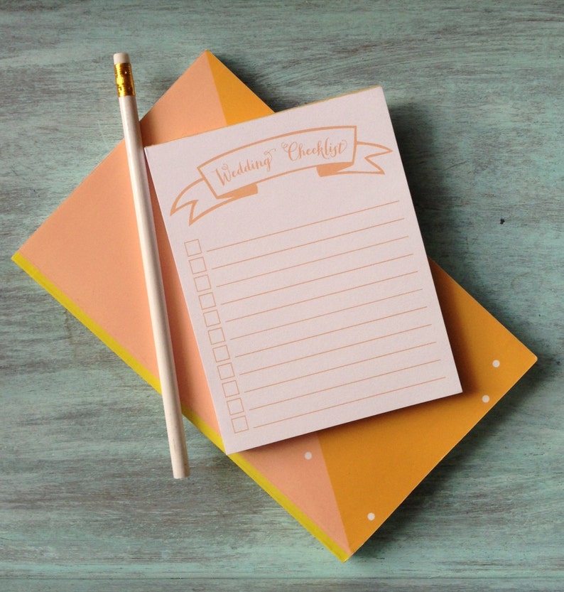 Wedding Checklist Note Pads - Etsy