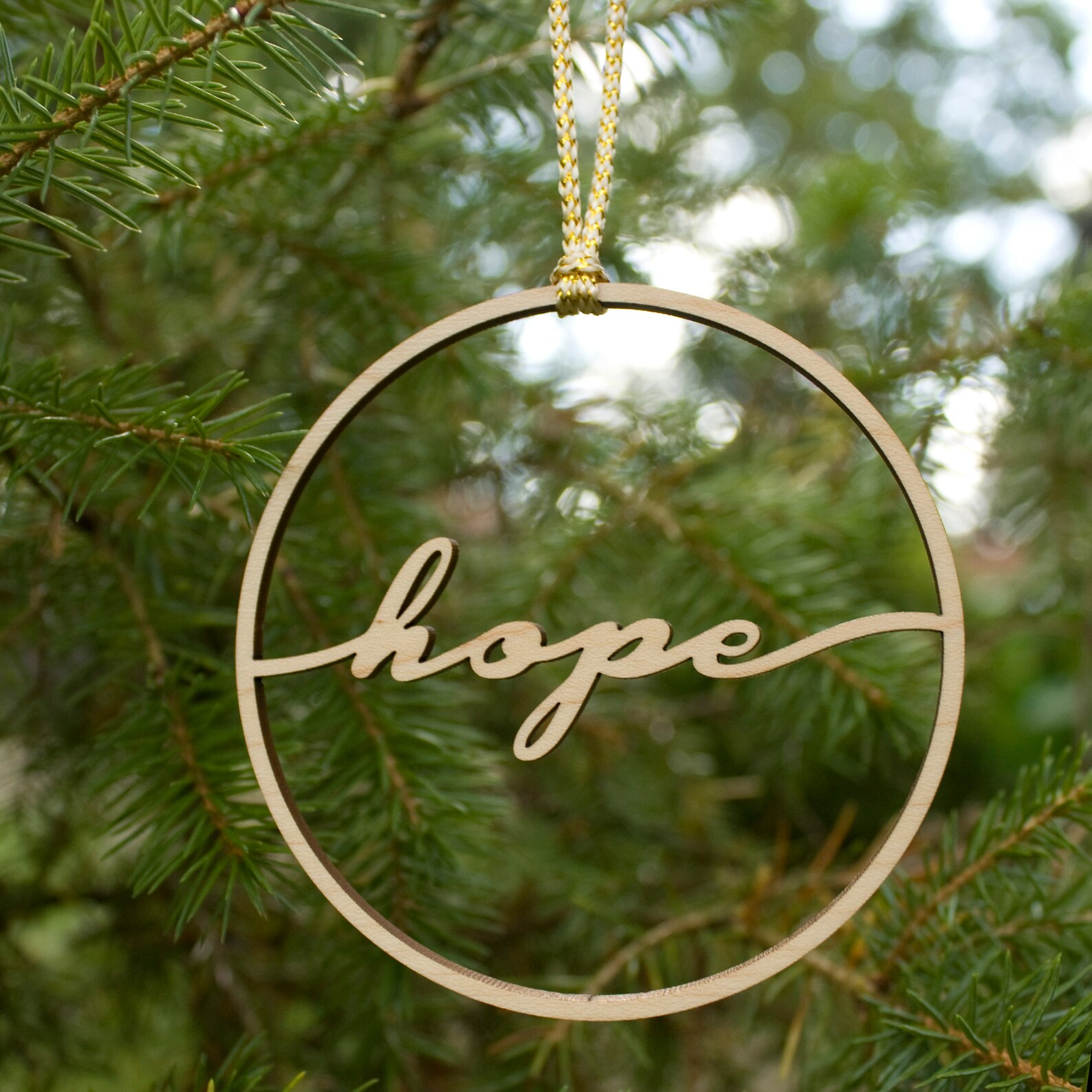 Wood Hope Ornament / Handmade Ornament / Simple Ornament / Minimal ...