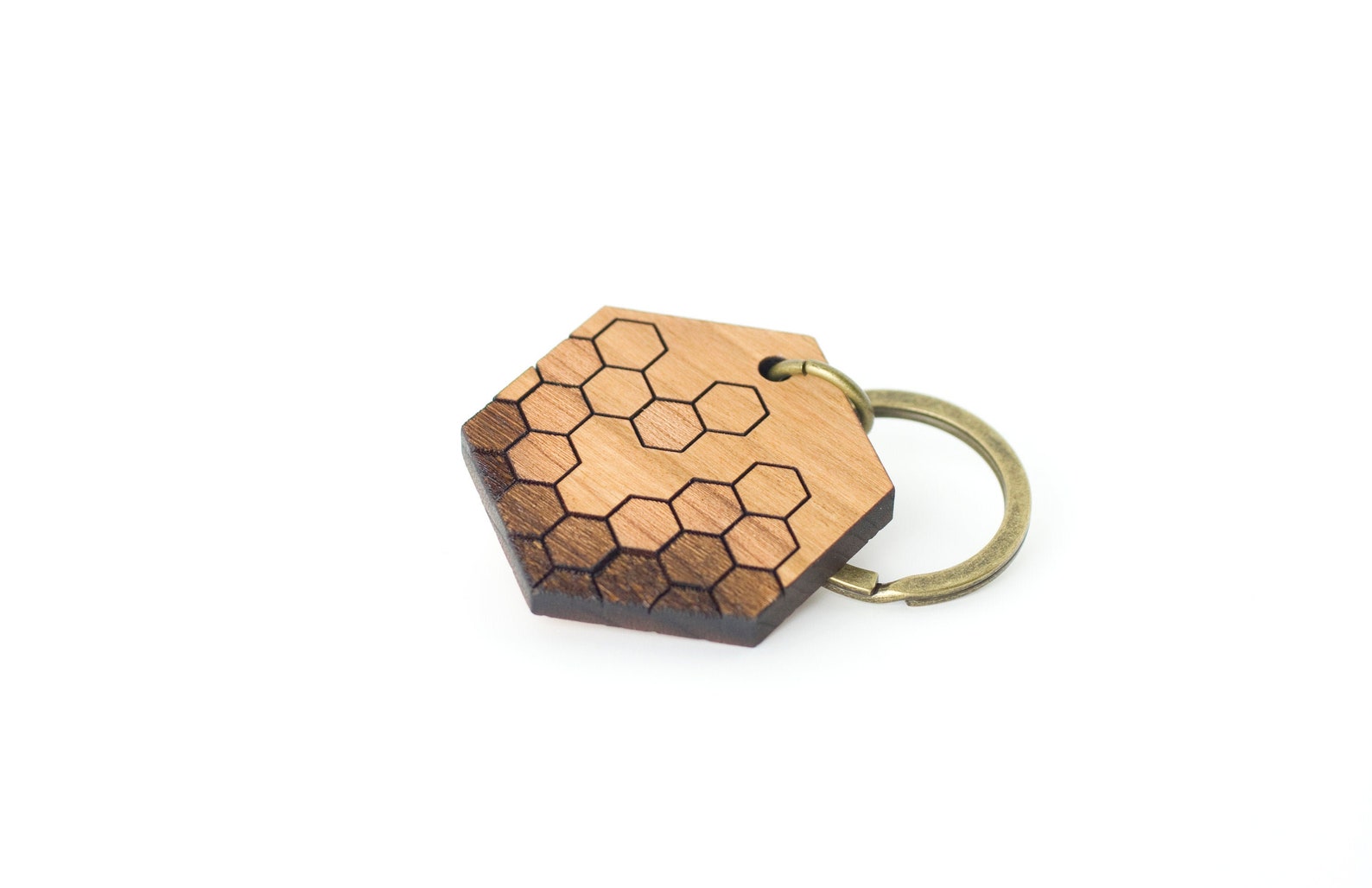 Honeycomb Keychain / Hexagon Keychain / Wood Keychain / - Etsy