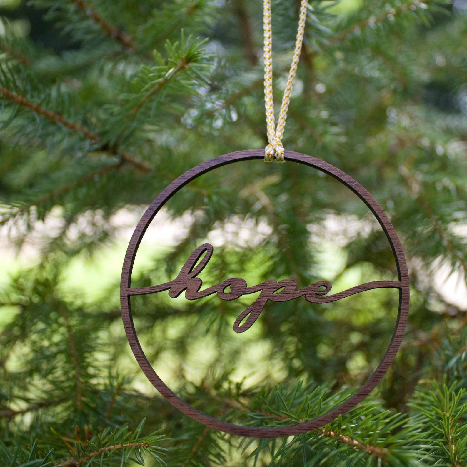 Wood Hope Ornament / Handmade Ornament / Simple Ornament / Minimal ...