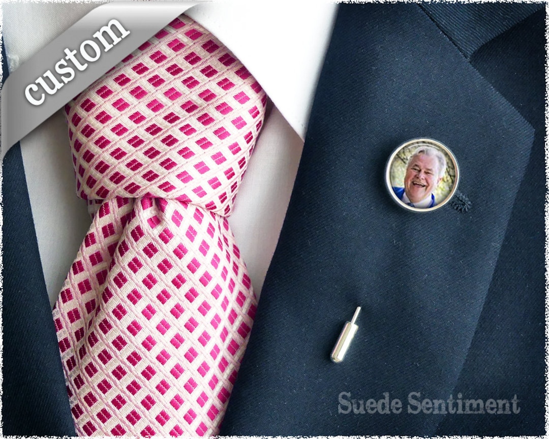 Personalised Lapel Pin • Photo Lapel Pin • Wedding Gift Groomsman ...