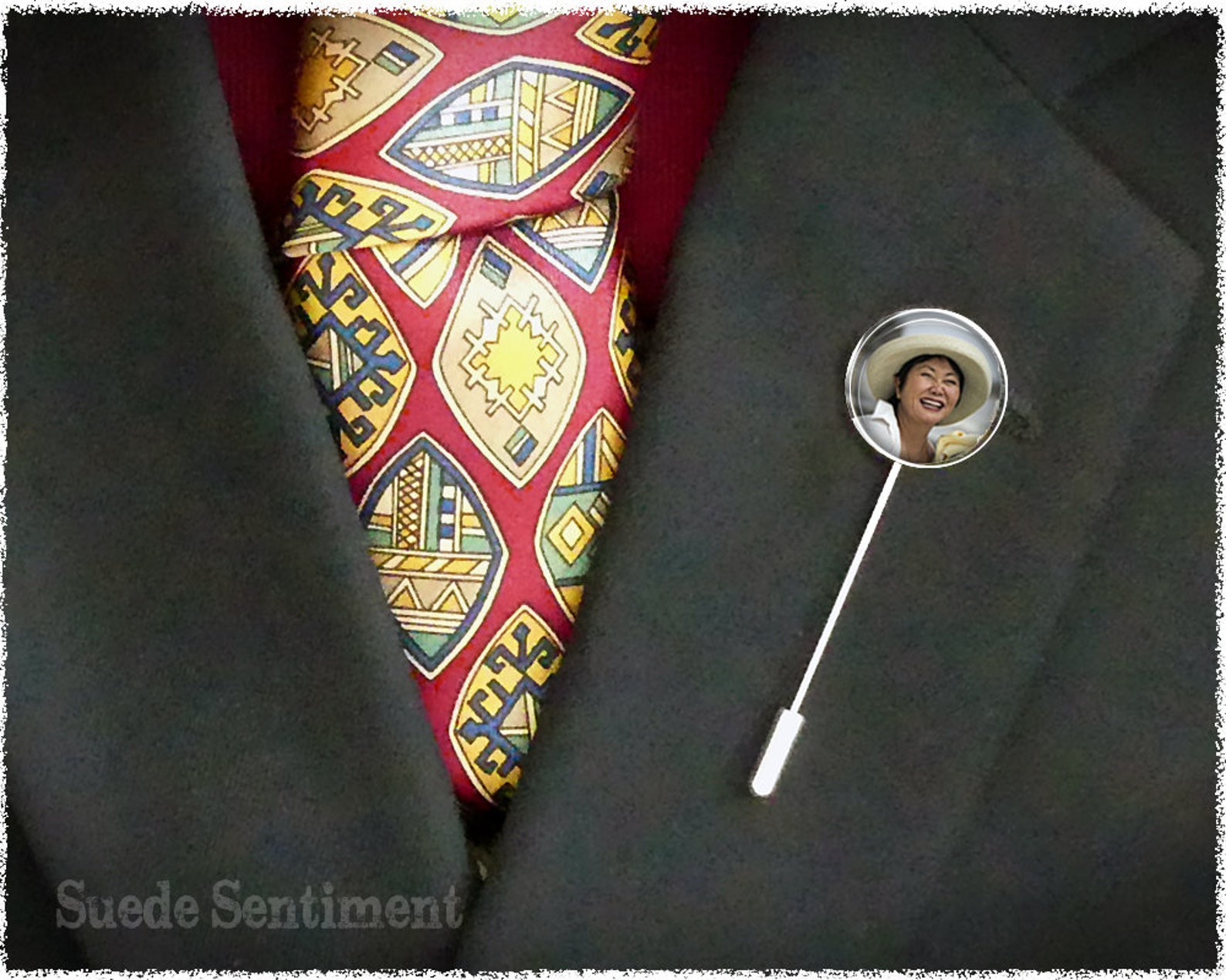Personalised Lapel Pin Photo Lapel Pin Wedding Lapel - Etsy