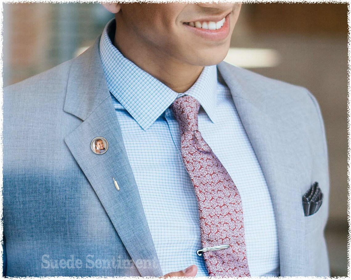 Personalised Lapel Pin Photo Lapel Pin Wedding Lapel - Etsy