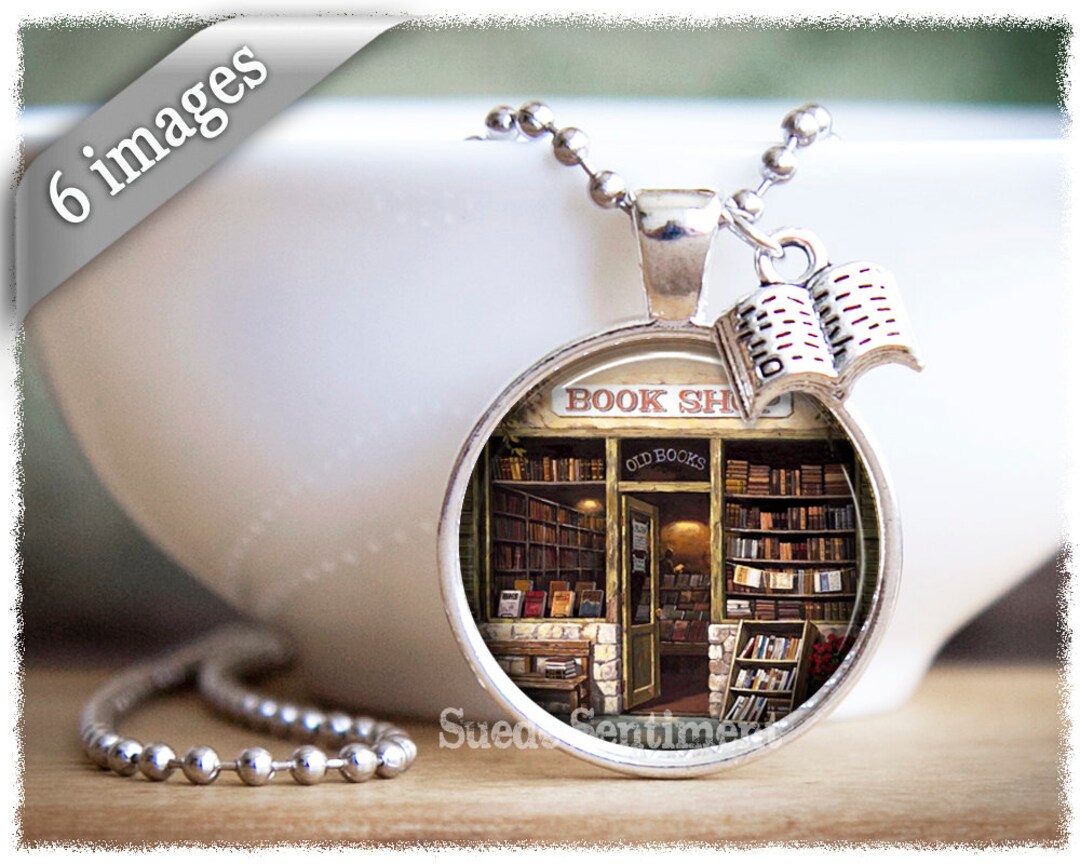Book Necklace • Book Lover Gift • Book Shop Necklace • Literary ...