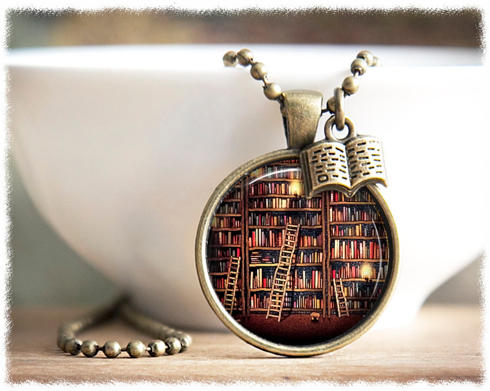 Book Necklace Vintage Book Pendant Literary Gifts Book - Etsy Australia