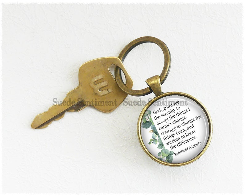 Serenity Prayer Keychain: Inspirational Religious Gift With Cross Charm ...