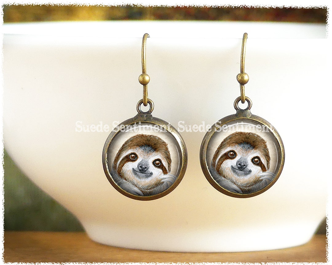 Sloth Earrings Sloth Gifts Animal Lover Gift Sloth - Etsy