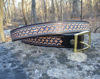 Hand Tooled Leather Belt | Etsy