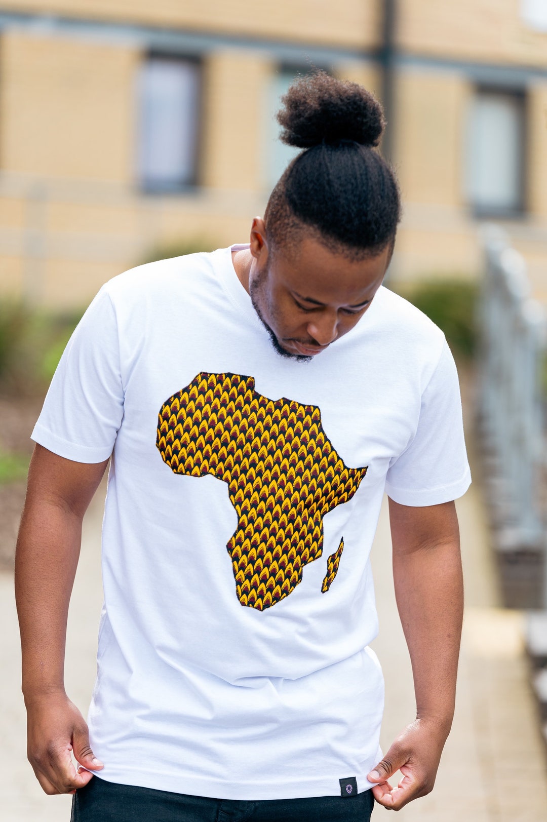 MENS - African Map T-shirt - B/GOLD Print - WHITE - T-shirt - Menswear ...