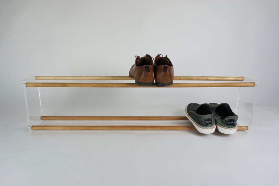 Oak & Glass - Shoe Rack - Shoe Shelf - Multiple Sizes - Etsy