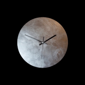 Silver Wall Clock, Full Metal, Handmade, Silent, Multiple Sizes - Etsy