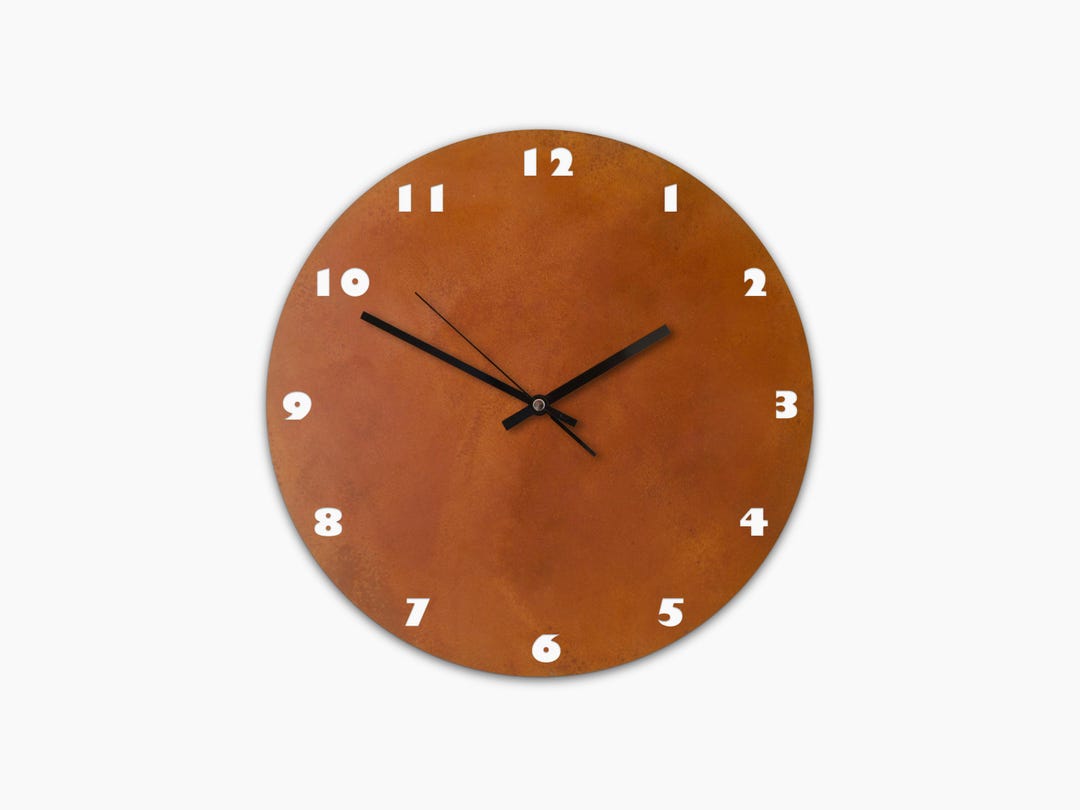 NUMBERS Rusted Steel Wall Clock - Different Sizes - Etsy