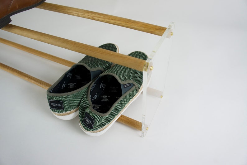 Oak & Glass Shoe Rack Shoe Shelf Multiple Sizes | Etsy
