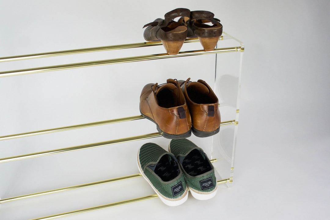 Brass & Glass Large - Shoe Rack - Shoe Shelf - Multiple Sizes - Etsy