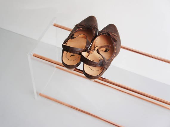 Copper & Glass Shoe Rack - Etsy UK