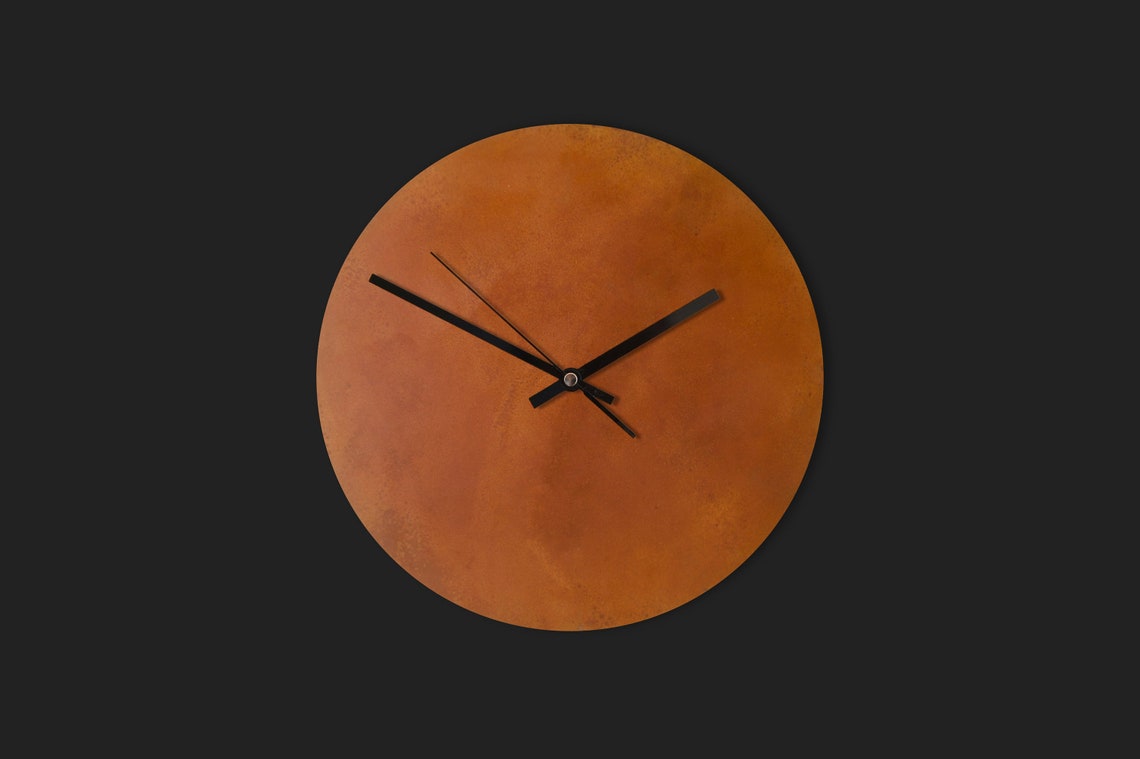 Rusted Steel Wall Clock Different Sizes | Etsy