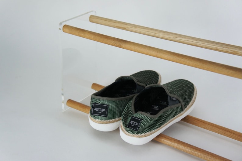 Oak & Glass Shoe Rack Shoe Shelf Multiple Sizes | Etsy