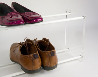 Oak & Glass Shoe Rack Shoe Shelf Multiple Sizes | Etsy