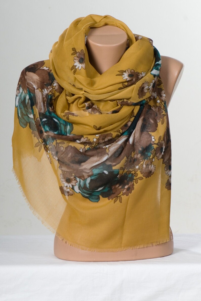 NEW Scarf shawl. Holiday scarf Fall neck wrap. MUSTARD | Etsy