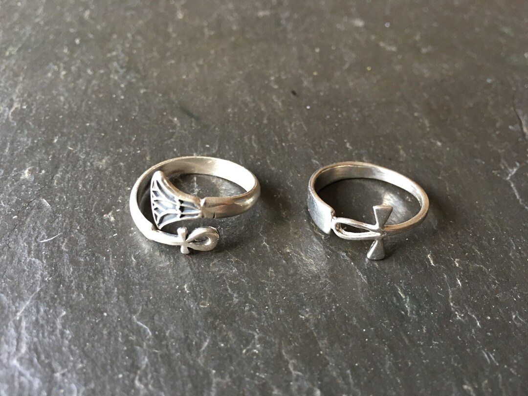 1 VTG 925 Simple Ankh Size 8 Sterling Silver Ring Egyptian Eternal Life ...