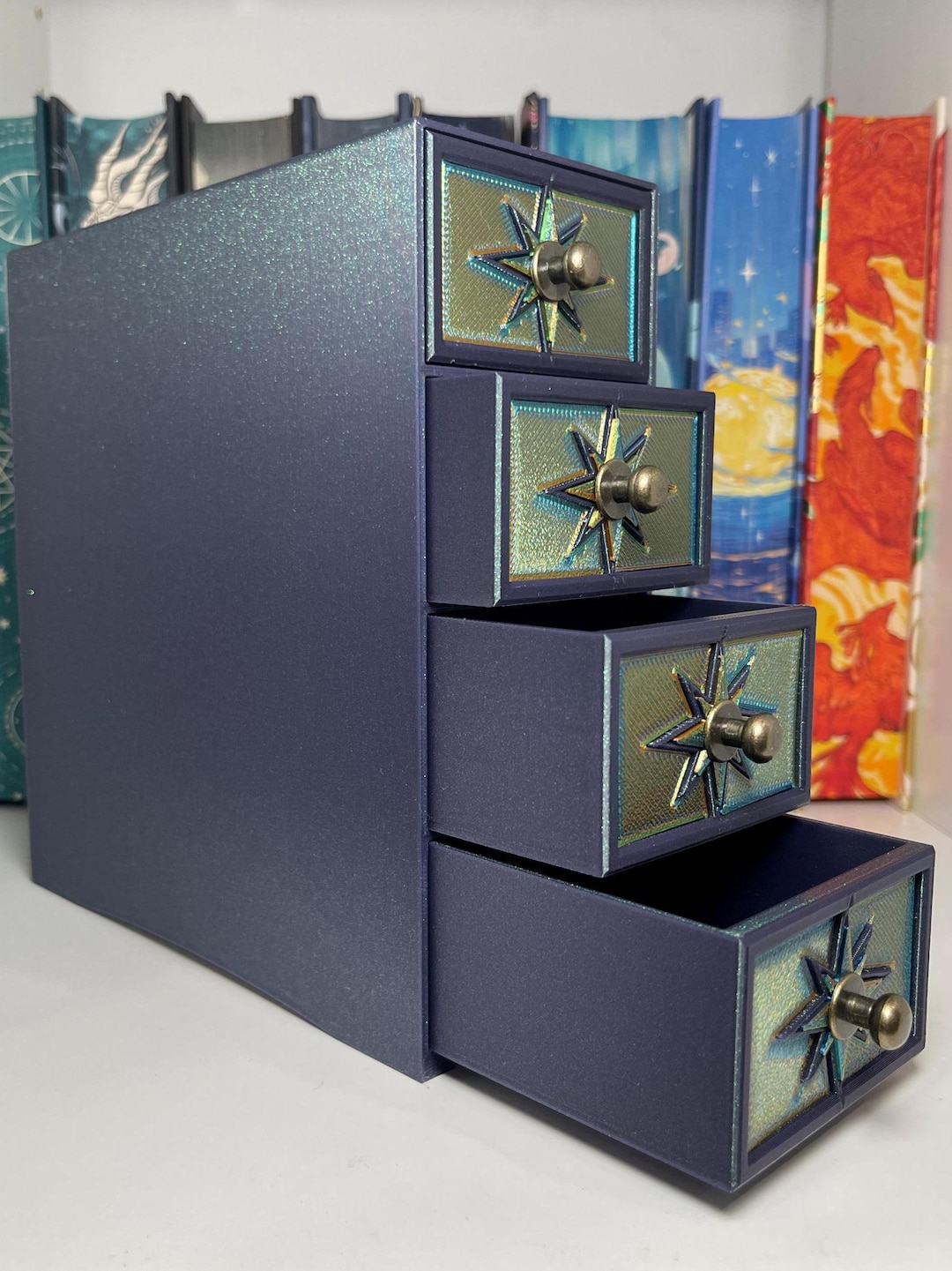 Mini Filing Cabinet Bookshelf Organizer: Vintage Book Annotation ...