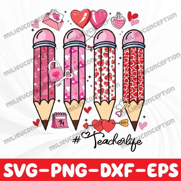 Valentine Teacher Svg - Etsy