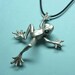 Silver Frog Necklace With Pearl Eyes on Silicone Rubber Cord "froggz ...