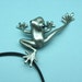 Silver Frog Necklace With Pearl Eyes on Silicone Rubber Cord "froggz ...