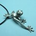 Silver Frog Necklace With Pearl Eyes on Silicone Rubber Cord "froggz ...
