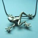 Silver Frog Necklace With Pearl Eyes on Silicone Rubber Cord "froggz ...