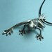 Silver Frog Necklace With Pearl Eyes on Silicone Rubber Cord "froggz ...
