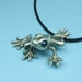 Silver Frog Necklace With Pearl Eyes and Silicone Rubber Cord "froggz ...