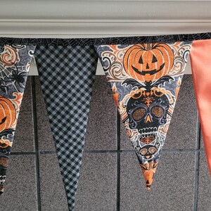 Halloween Banner Halloween Bunting Halloween Decor Fall Decor Skull ...