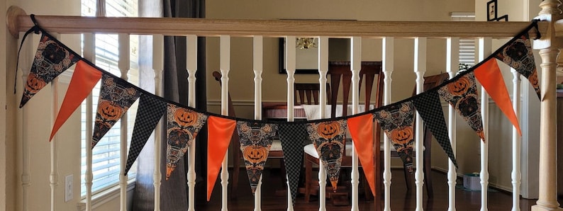 Halloween Banner Halloween Bunting Halloween Decor Fall Decor Skull ...