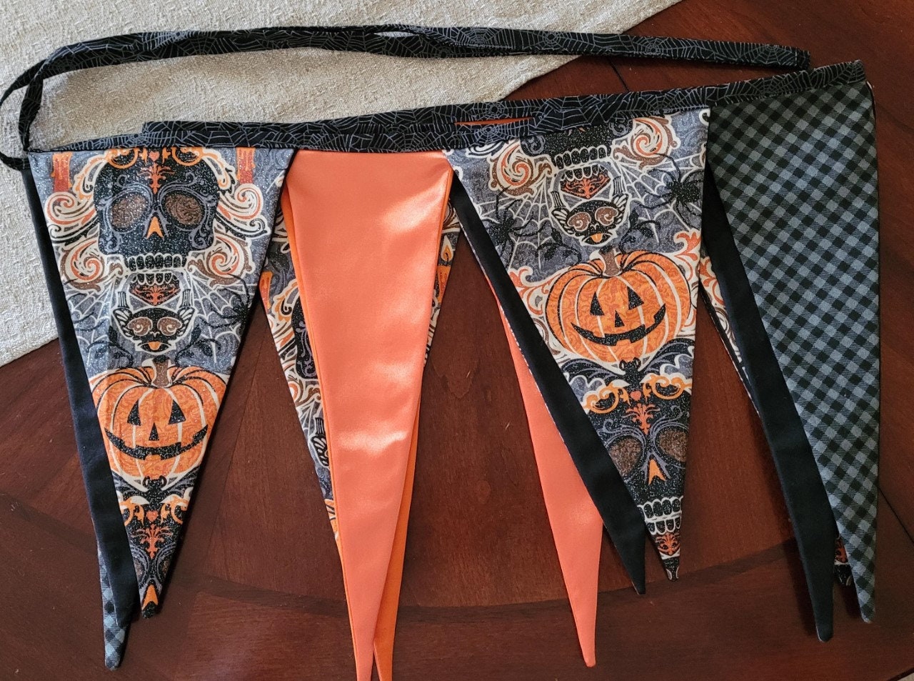 Halloween Banner Halloween Bunting Halloween Decor Fall Decor Skull ...