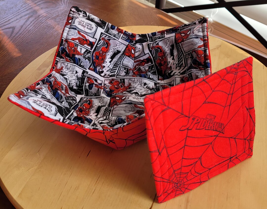 Spiderman Bowl Cozy and Coaster Set Spiderman Gifts - Etsy