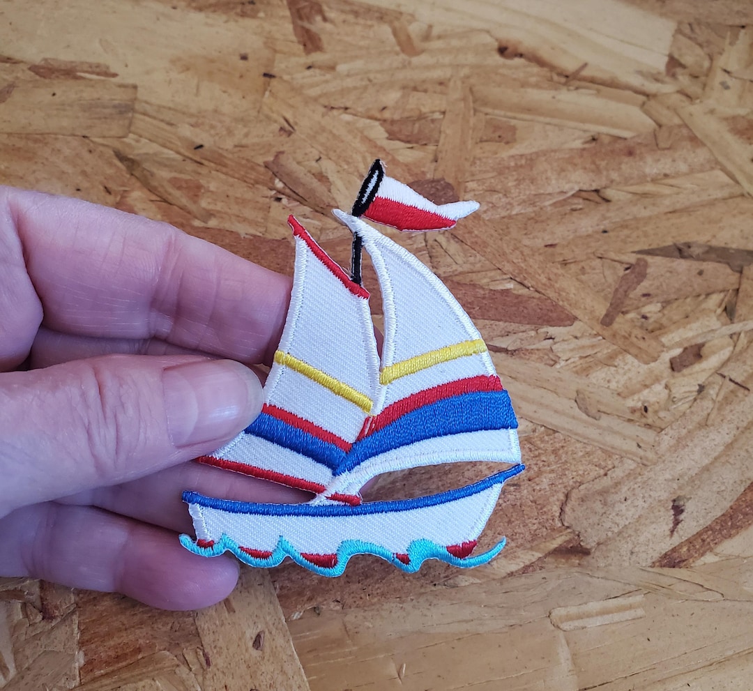 Sailboat - Sailing - Boating - Embroidered Iron on Applique Patch - 3"h ...