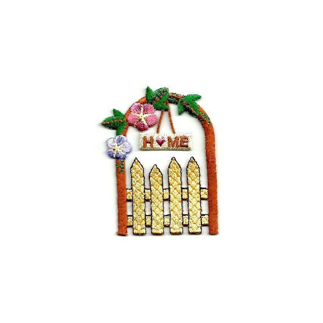 Gardening - Garden - Spring - Flowers - Home - Fence - Embroidered Iron ...