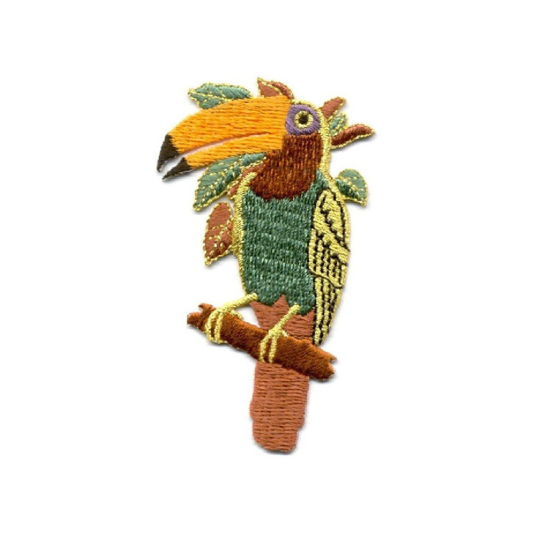 Bird - Toucan - Tropical - Jungle - Embroidered Iron on Applique Patch ...