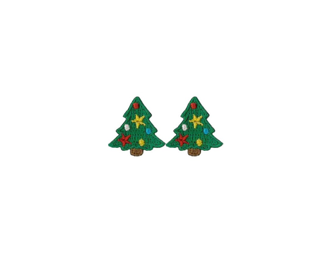 Christmas - Christmas Tree - Embroidered Iron on Patch - Crafts - Set ...