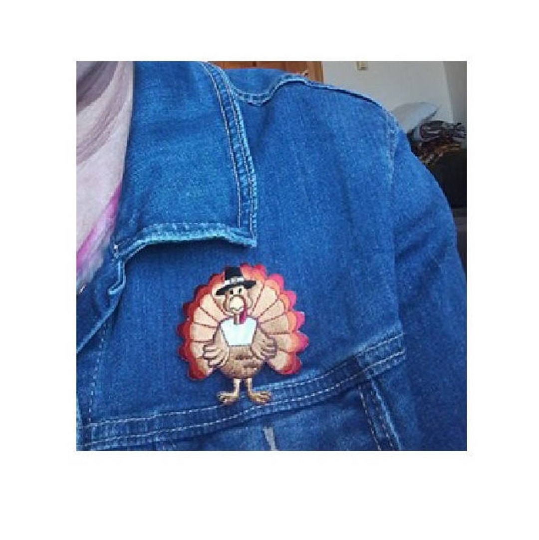Thanksgiving Turkey Pin Brooch - Fall - Autumn - Embroidered - Seasonal ...